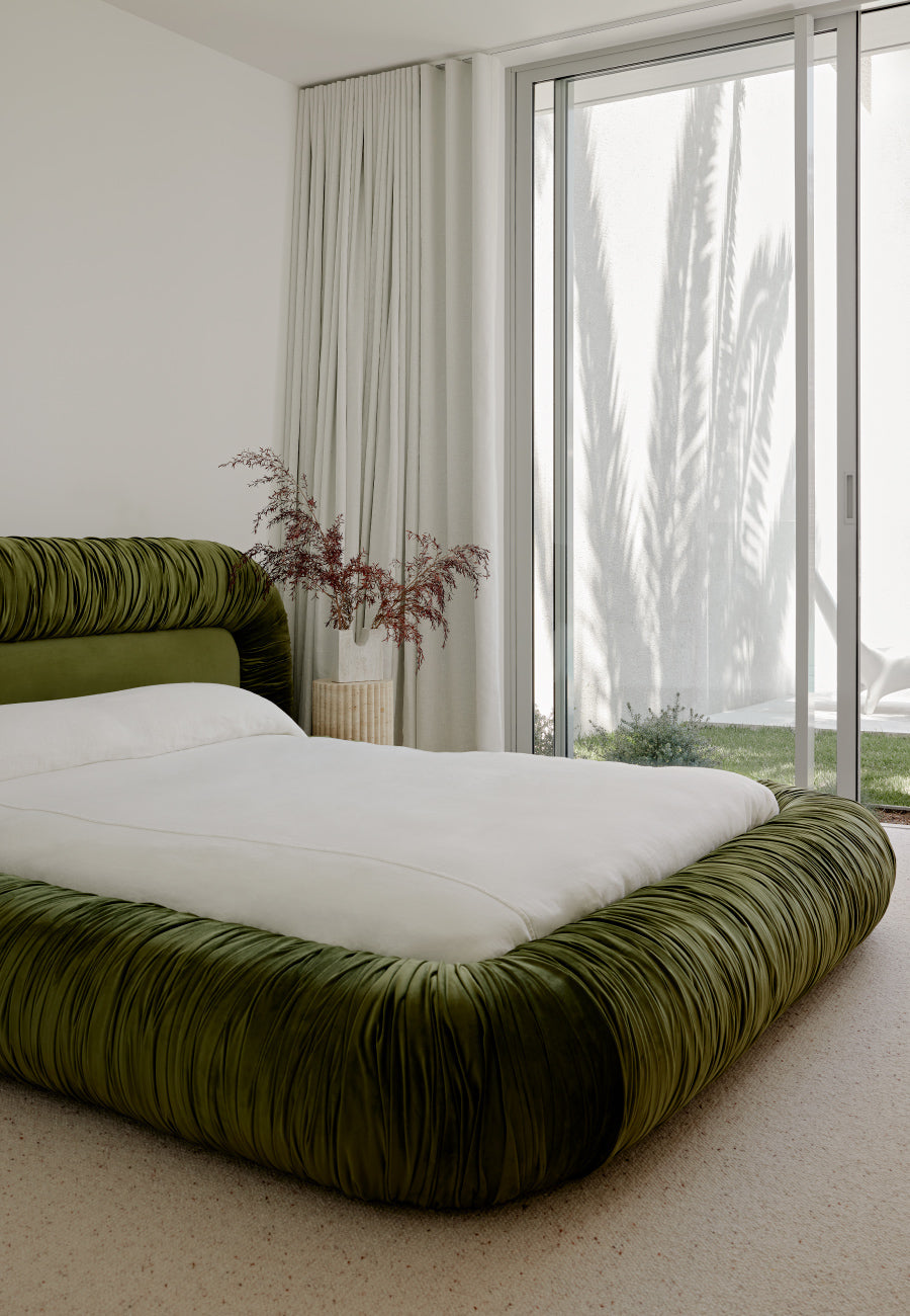Ruched Bed Frame - The Fern – Create Estate